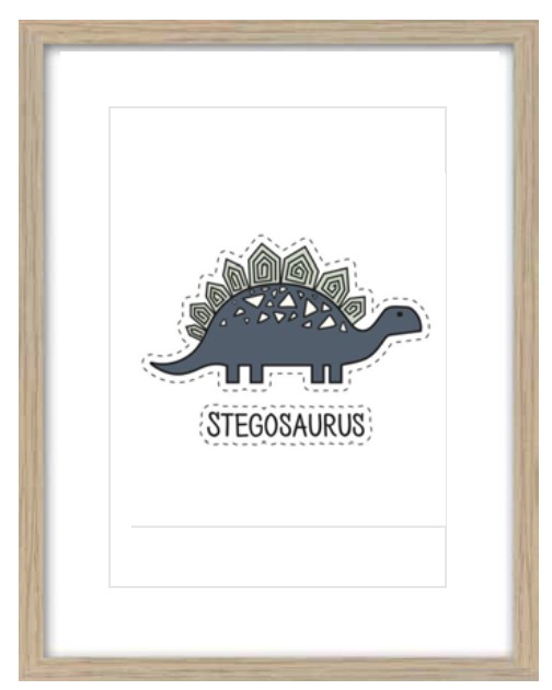 SLIKA KIDS 27x37 sa ramom - 28236 - Stegosaurus