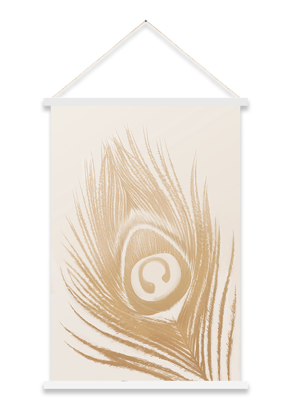 SLIKA KAKAMONO 60x90 - KARA26470 - Beige Peacock Feather