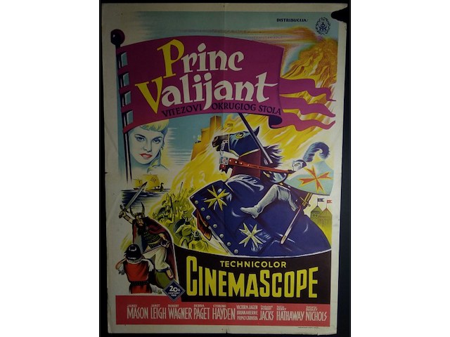 PRINC VALIJANT (1954) Janet Leigh FILMSKI PLAKAT