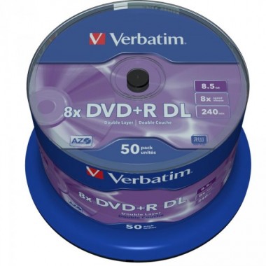 VERBATIM DVD+R 8.5GB 8X DOUBLE LAYER PRINTABLE 1/50