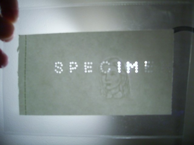 SPECIMEN - ORIGINALNI PAPIR ZA NOVCANICE IZ 80/90 - TIH