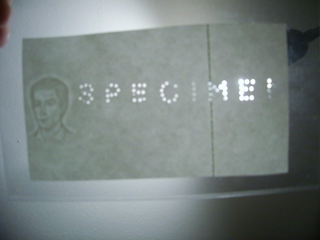 SPECIMEN - ORIGINALNI PAPIR ZA NOVCANICE IZ 80/90 - TIH