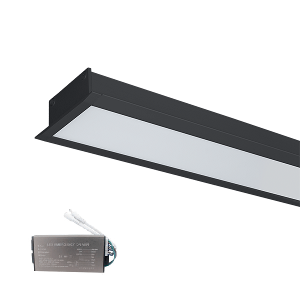 HIGH POWER LED PROFIL UGRADNI S48 20W 4000K CRNI SA PANIK BLIKOM