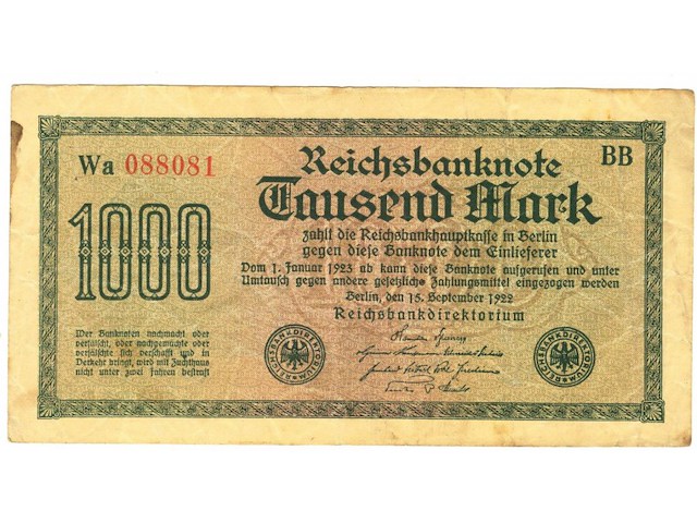 Nemacka 1000 maraka 1923