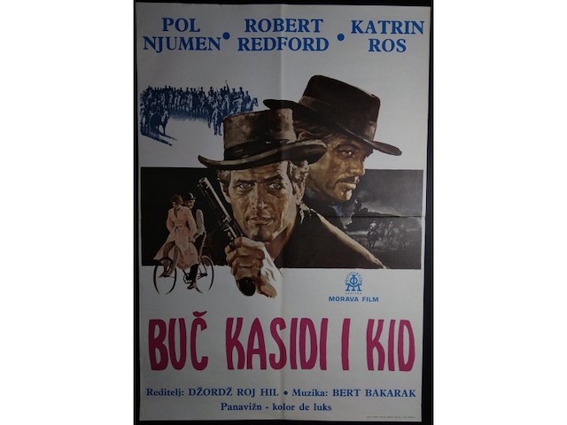 BUČ KASIDI I KID Paul Newman Robert Redford PLAKAT