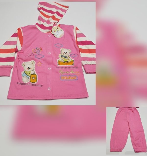 Bebi pidzama sa kapicom – pink