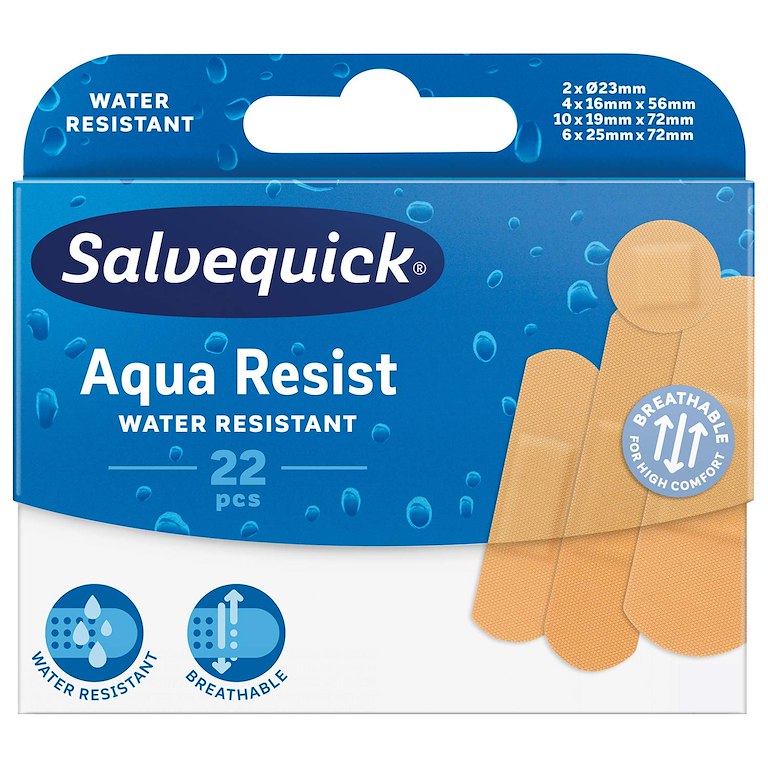 Salvequick aqua resist hanzaplast flaster, 22 kom.