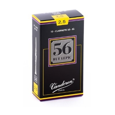 VANDOREN BOX OF 10 CLARINET REEDS "56 RUE LEPIC" BB N 2.5