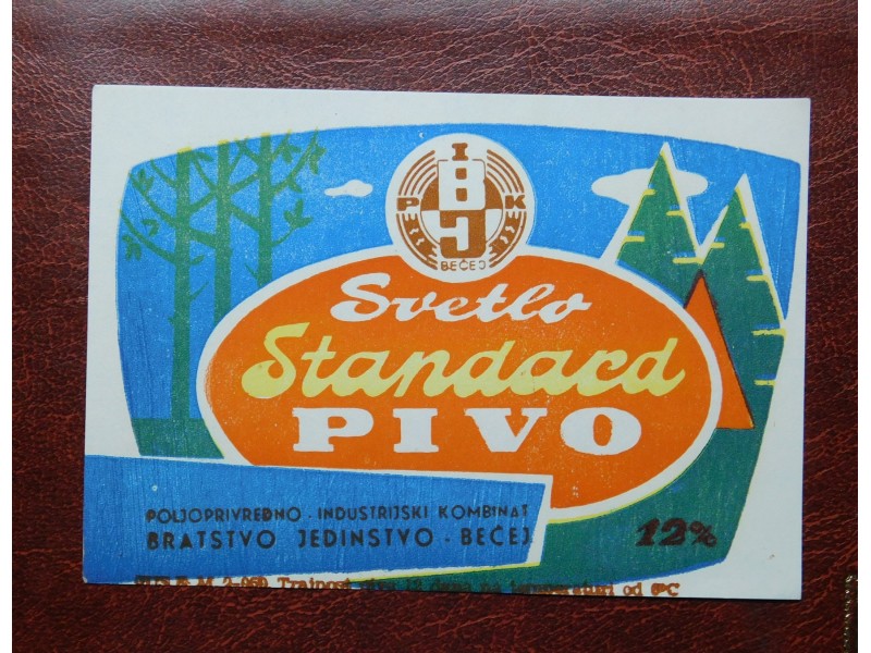 Etiketa - Svetlo Standard pivo - Becej - Retko