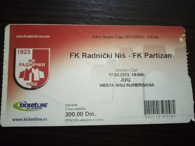 Radnički Niš-Partizan 17.8. 2013