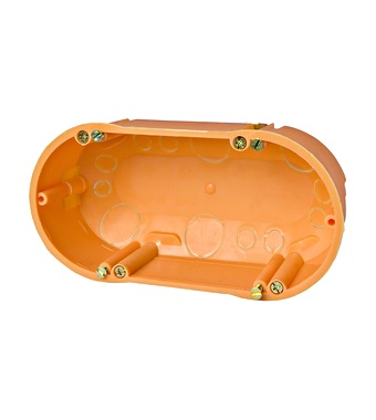 Uzidna dozna 2xØ68x47mm, oranž, PP