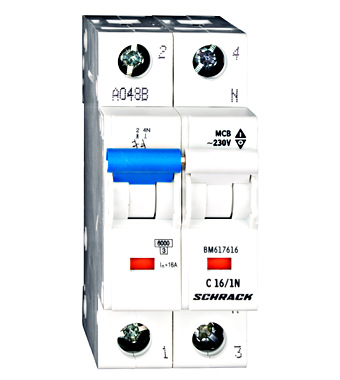 Aut. osig. 16A/C/1 pol+N 6KA IEC/EN 60 898 10KA IEC 947-2
Serija BMS6, Standard proizvoda EN 60898