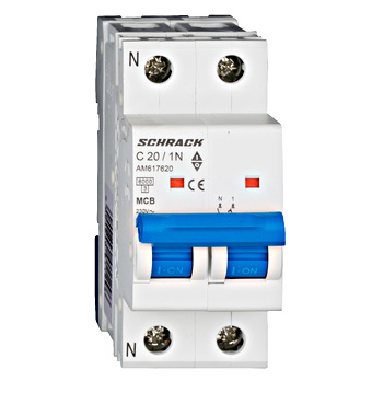 Zaštitni prekidač AMPARO 6kA, C 20A, 1+N
Neutral left, Product standard EN 60898