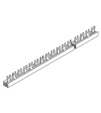 Viljuš. sabirnica, 18mm, 3-pol., 10mm², 1m, ver. bez skrać.
Forkbusbar, MW 17,8mm, 3-pole, not possible to break off, shortenable on both sides