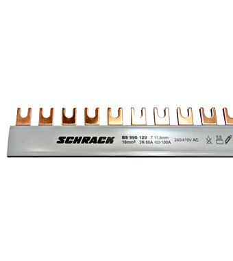 Sabirnica, U-4-L1+L3 16mm2/18mm/1m
Forked busbar, TE= 17.8mm, 1-pole, break-out and can be combined with BS990130 and BS990131, shortenable on both sides
