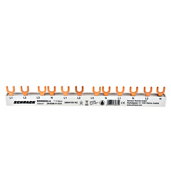 Komp.Sabirnica,1xRCCB 4-p,1xMCB 3+N,2xMCB 1+N,12MW,10mm²
Kompakt-Busbar, Forkbusbar, 4-polni, nije moguće prekinuti, skraćivanje nije moguće, nisu potrebni nikakvi krajnji poklopci