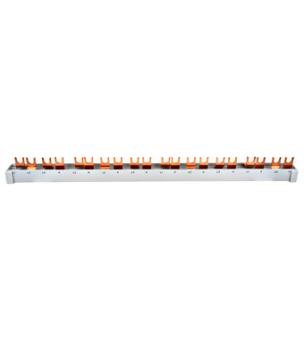 Priključna sabirnica 10mm, 4p, 20TE
Compact-Busbar, Forkbusbar, 4-pole, not possible to break off, shortenable on both sides