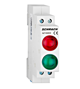 Signalna LED svetiljka crvena/zelena, 230VAC, montaža na DIN
AMPARO serija