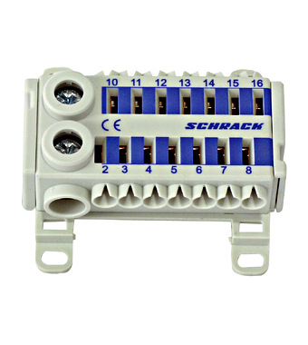 N-stezaljka (klema) plava 2x25mm², 14x4mm²
1-polna distribucijska modularna stezaljka (Easy Connection Box), za bakrene vodiče, boja: plava, slaganje i povezivanje više stezaljki po želji, 2x vij...