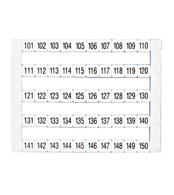 Označna pločica 101-150 (50 brojeva) tip DY5
Kompatibilne sa svim stezaljkama serije IK6