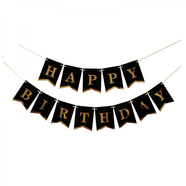 PARTY Gold Black Banner 95627