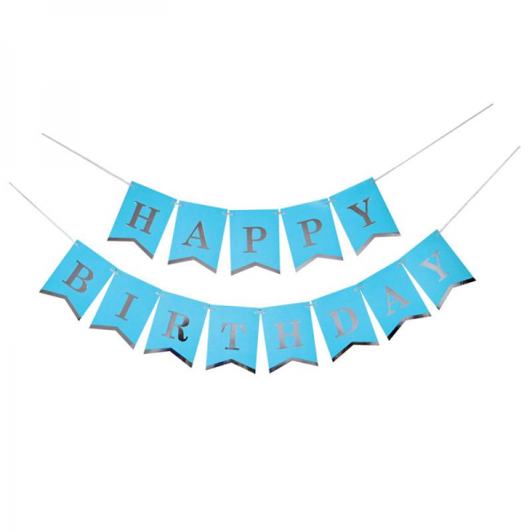 PARTY Silver Blue Banner 95626