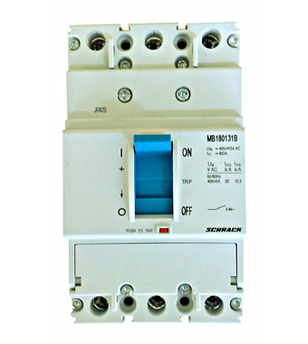 Kompaktni prekidač MB1 18kA BT 80A, 3-polni
Kratkospojna prekidna moć 18kA, Polovi 3, Nazivna struja 80A, Okidač A termo-magnetna zaštita za sistem i jednu liniju