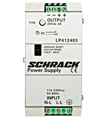 Jednofazno industrijsko napajanje 230VAC/12VDC 10A
Elektonsko napajanje, Kućište za montažu na DIN šinu, Parallel connection possible (up to 2 power supplies)