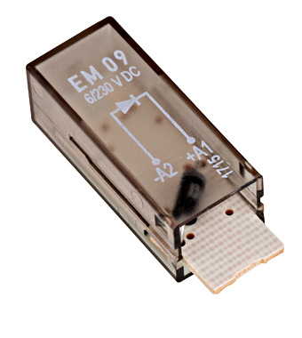 PT/RT zaštitni diodni modul (A1+, A2-), 6-230V DC, EM09
tip EM09