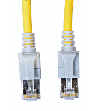 Patch kabl RJ45 LED, Cat.6a 10Gb, S/FTP, LS0H, žuti, 1m