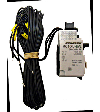 Podnaponski okidač za MC1, 380-440VAC + 2 pom. kontakta
s 2 ranija pomoćna kontakta