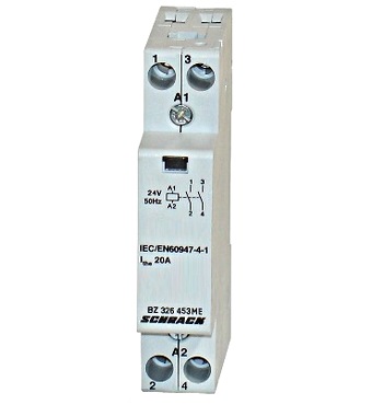 AMPARO-Instalacioni kontaktor AC1: 20A/400V, 2NO, 24VAC
serija Amparo, 2-polni, širine 1 modula=17,5