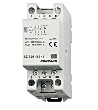 AMPARO-Instalacioni kontaktor AC1: 25A/400V, 3NO+1NC, 230VAC
serija Amparo, 4-polni, širine 2 modula=35mm