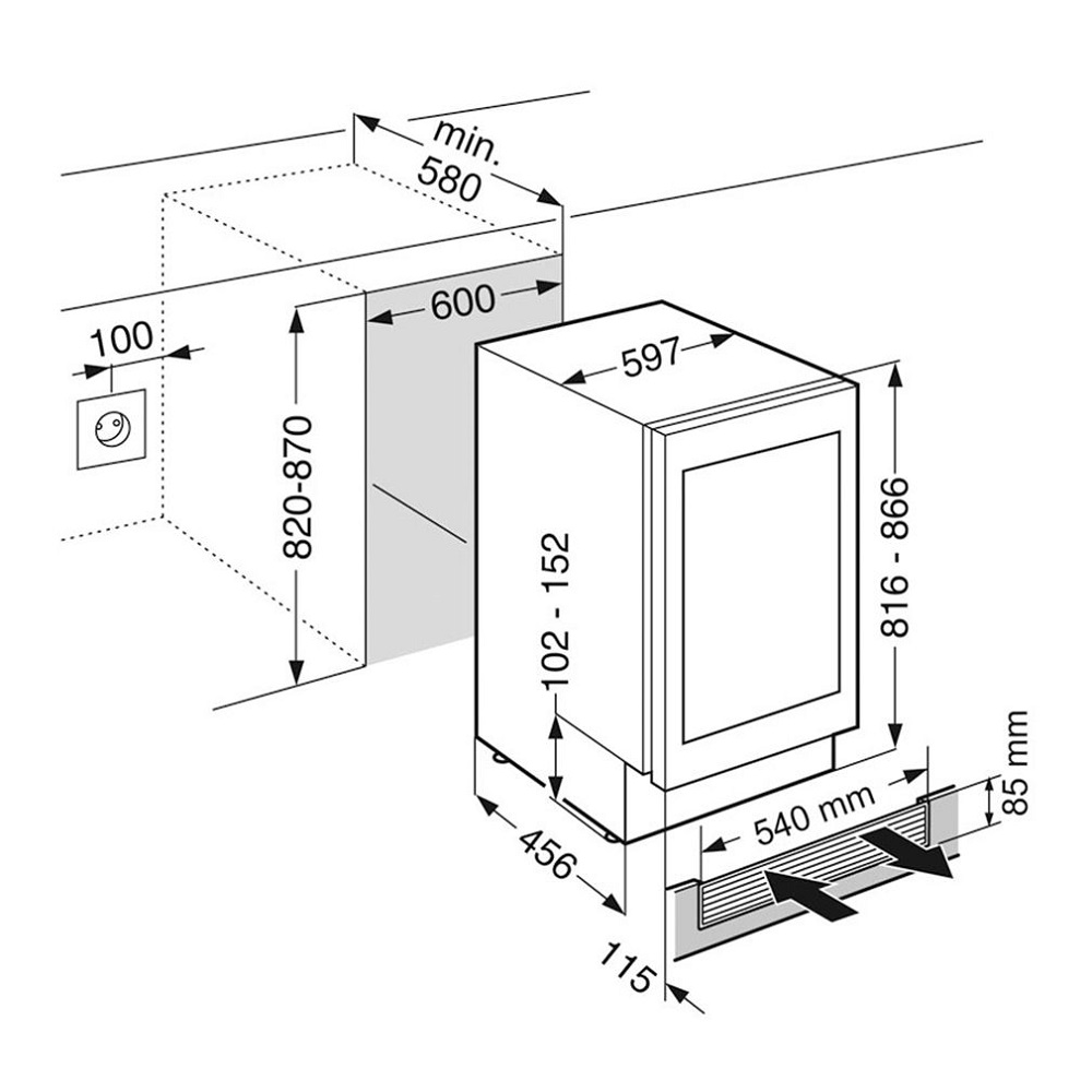 Liebherr ugradna vinska vitrina UWTgb 1682 - Vinidor