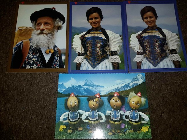 4 razglednice , Švajcarska , nove