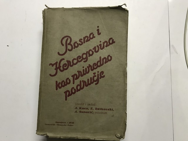 Bosna i Hercegovina kao privredno područje, 1938.