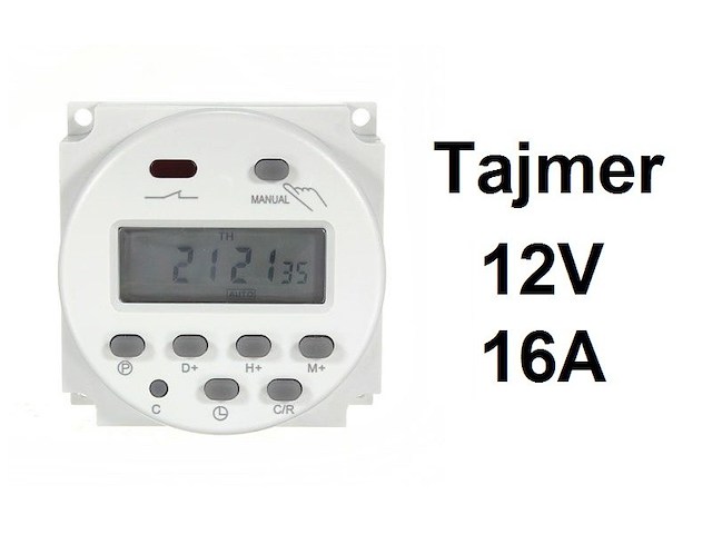 Digitalni tajmer 16A - 12V - WEEKLY TIMER