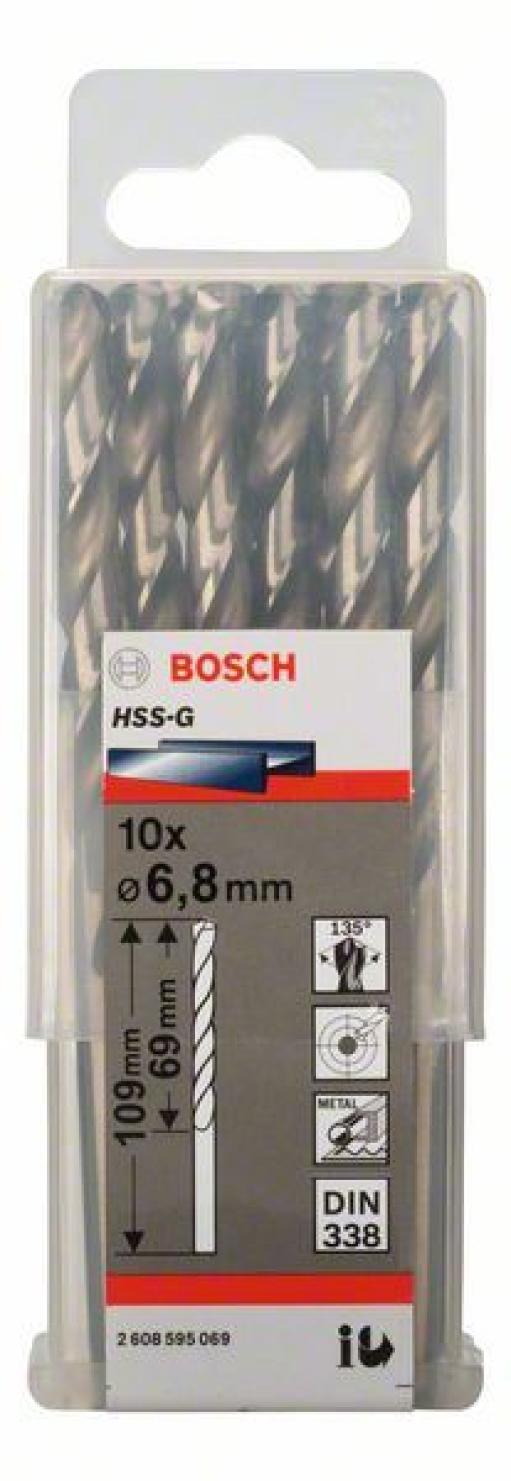 Burgija za metal HSS-G, DIN 338 Bosch 2608595069, 6,8 x 69 x 109 mm