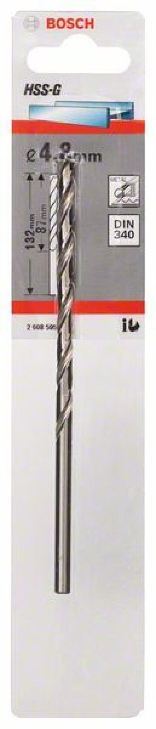 Burgija za metal HSS-G, DIN 340 Bosch 2608595682, 4,8 x 87 x 132 mm