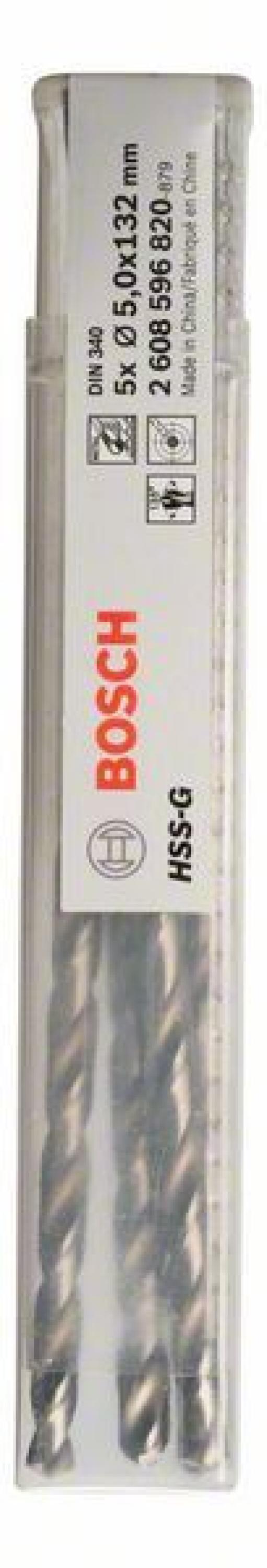Burgija za metal HSS-G, DIN 340 Bosch 2608596820, 5 x 87 x 132 mm