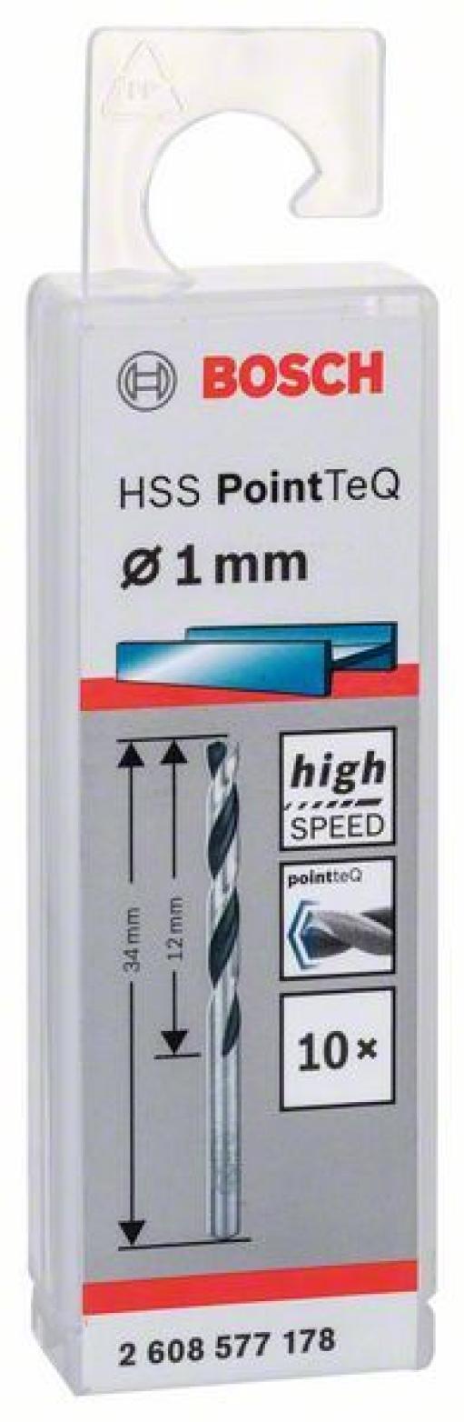 HSS spiralna burgija PointTeQ 1,0 mm Bosch 2608577178