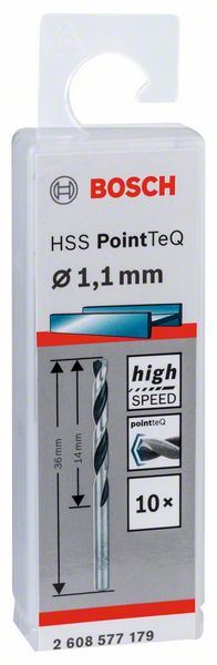 HSS spiralna burgija PointTeQ 1,1 mm Bosch 2608577179