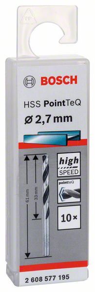 HSS spiralna burgija PointTeQ 2,7 mm Bosch 2608577195
