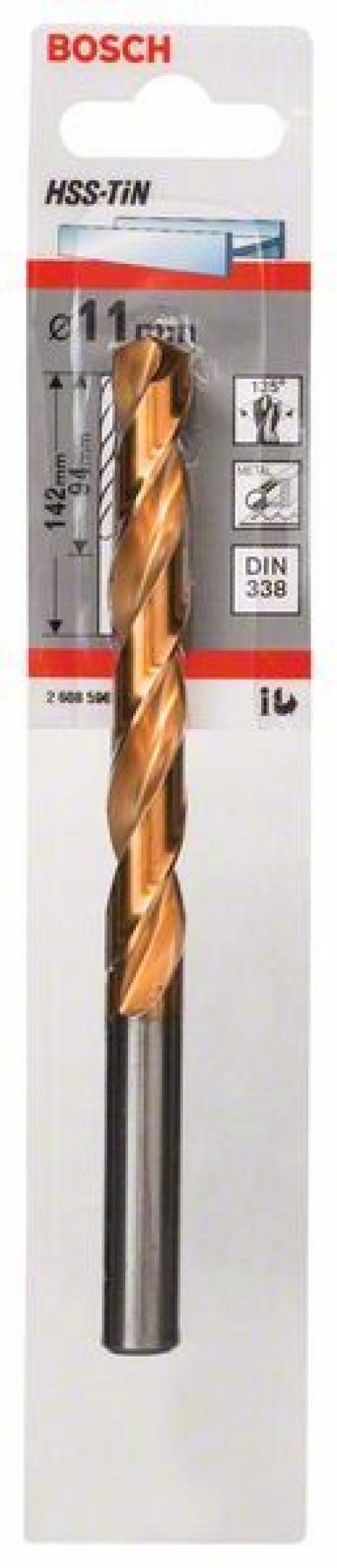Burgija za metal HSS-TiN, DIN 338 Bosch 2608596761, 11 x 94 x 142 mm
