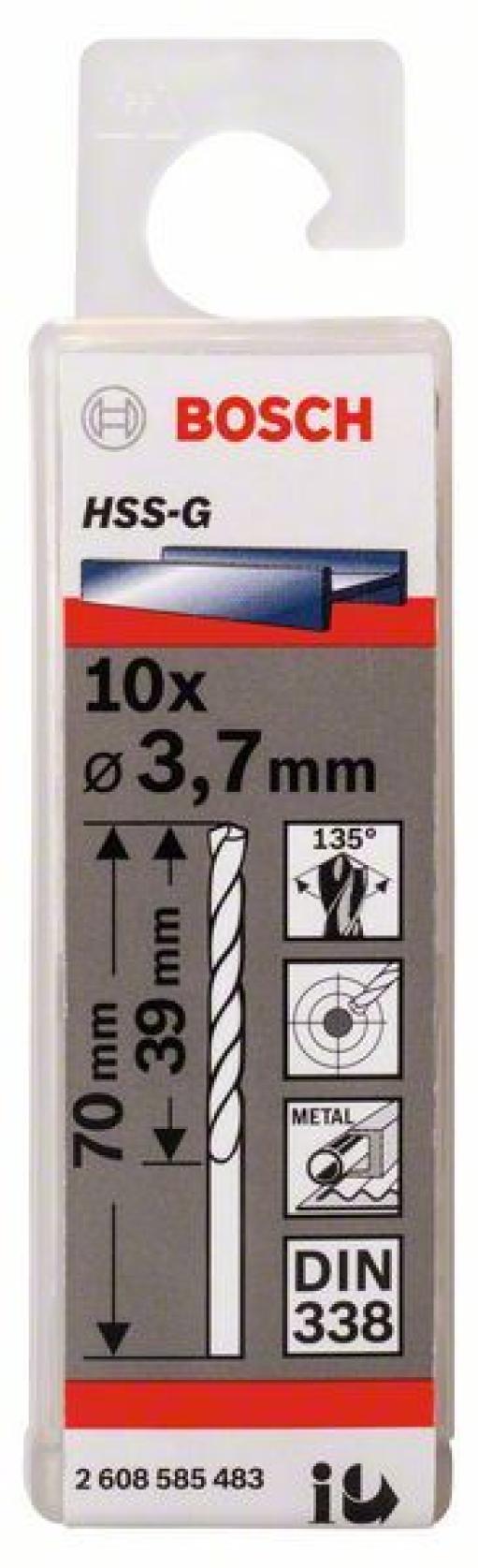 Burgija za metal HSS-G, DIN 338 Bosch 2608585483, 3,7 x 39 x 70 mm