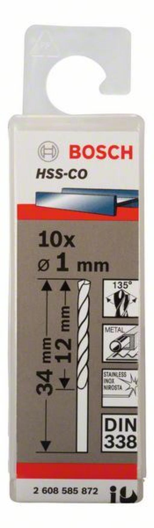 Burgija za metal HSS-Co, DIN 338 Bosch 2608585872, 1 x 12 x 34 mm
