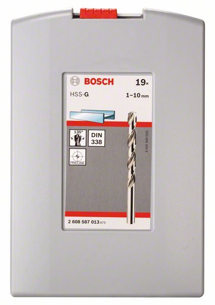 19-delni ProBox set burgija za metal HSS-G, DIN 338, 135° Bosch 2608587013, 1-10 mm