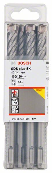Hamer burgija SDS plus-5X Bosch 2608833908, 14 x 100 x 160 mm, 1 komad