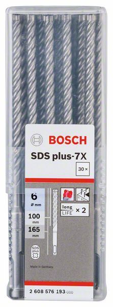 Hamer burgija SDS plus-7X Bosch 2608576193, 6 x 100 x 165 mm