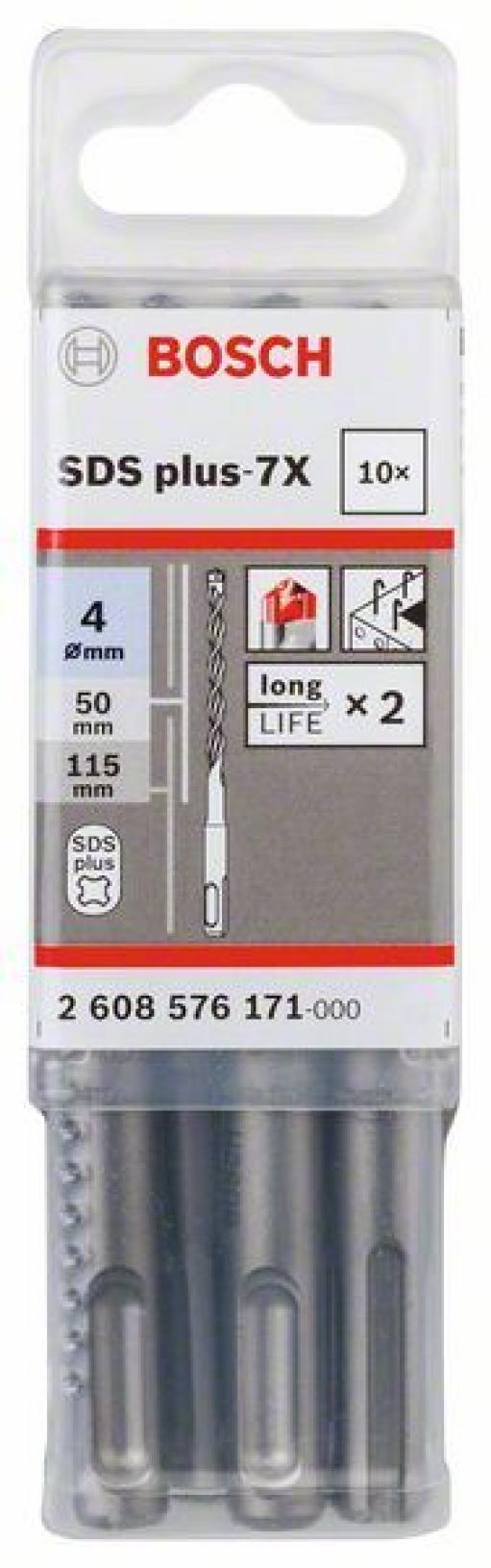 Hamer burgija SDS plus-7X Bosch 2608576171, 4 x 50 x 115 mm